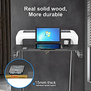 Beendou Universal Treadmill Desk Attachment, Ergonomic Platform Treadmill Laptop Desk Holder for Notebooks, Tablets, MacBook, Workstation for Treadmill Handlebars up to 31 inches with Cup Holder