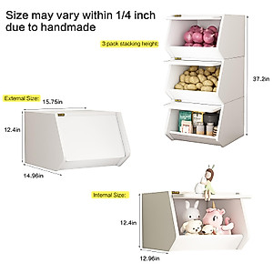 ALISENED Wooden Stackable Storage Box with Drawers, Small Mordern Storage Bookcase Bin, Space Saving Closet Organizer and Nightstand. Wood Display Box for Bedroom and Livingroom,White…