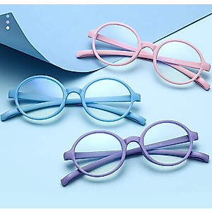 UBUJI Kids Blue Light Blocking Glasses - Anti Bluelight Glasses for Kids Age 3-12, Non Prescription Blue Light Gaming Glasses for Kids Girls Boys - Pink