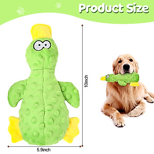 IOKHEIRA Dog Plush Toy for Large Aggressive Chewers,Indestructible Dog Squeaky Toys,Stuffed Animals Toys with Cotton Material and Crinkle Paper,Durable Chewing Toys (Blue-Green, Duck)