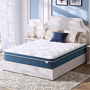 koorlian Twin XL Mattress, 10 Inch Hybrid Mattress Twin XL with Individual Pocket Springs and Pressure-Relieving Memory Foam, Breathable, Medium Firm Mattress in a Box 80"x39"x10"