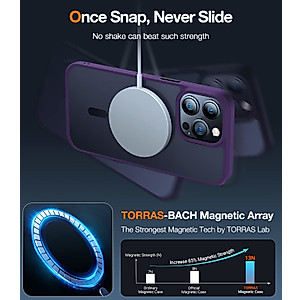TORRAS Save $15 to Buy Deep Purple&Black Together for iPhone 14 Pro Max Case Compatible for MagSafe Guardian Series