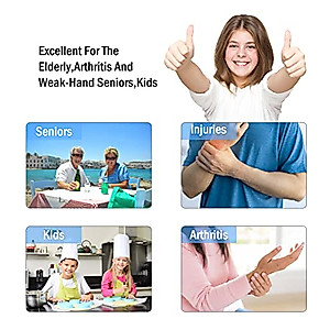 Jar Opener for Weak Hands, Seniors with Arthritis, 5 in 1 Multi Function Bottle Opener Lid Opener For Arthritic Hands with Non Slip Rubber Jar opener Gripper Pad(3-piece set, Blue)