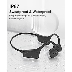 Guudsoud Bone Conduction Headphones,Open Ear Headphones Wireless Bluetooth 5.2 with Mic,Waterproof Sweatproof Sport Earphones