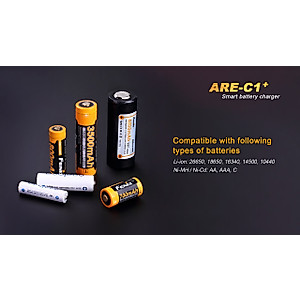 EdisonBright Fenix are-C1+ Plus Universal Smart Digital Display Battery Charger Battery Carry case