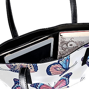Tote Bag Women Satchel Bag Handbag Stylish Tote Handbag for Women Hobo Bag Fashion Crossbody Bag, Vintage Pattern Butterfly
