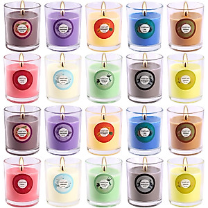 20 Pack Strong Scented Candles Gift Set with 10 Fragrances for Home and Women, Aromatherapy Soy Wax Glass Jar Candle