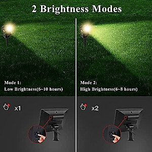 FALOVE Solar Landscape Lights, 5W Solar Spot Lights Outdoor All Aluminum Material IP67 Waterproof 16.4ft Cable Auto On/Off for Garden Yard Pathway Tree Flag 4 Pack Low Voltage Landscape Lights