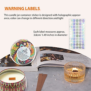 Ziosxin 100 Pcs Smokeless Cherry Wood Candle Wicks, Long Lasting Flame, Easily Burn, Candle Cores with Stand and Glue Dot, Warning Label for DIY Candle Making