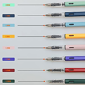 Urhomefull Calligraphy Fountain Pens Set - 8 Calligraphy Pens 40 Ink Cartridges, Calligraphy Ink Set Perfect for Beginners, Calligraphy Kit Gift Set for Birthday Graduation Christmas