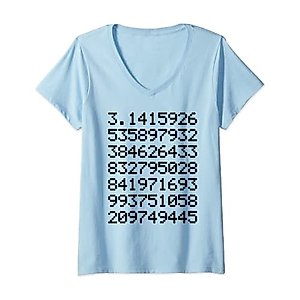 Womens 3.14 Pi Day Number Math Geek Teachers Graphing Calculator V-Neck T-Shirt