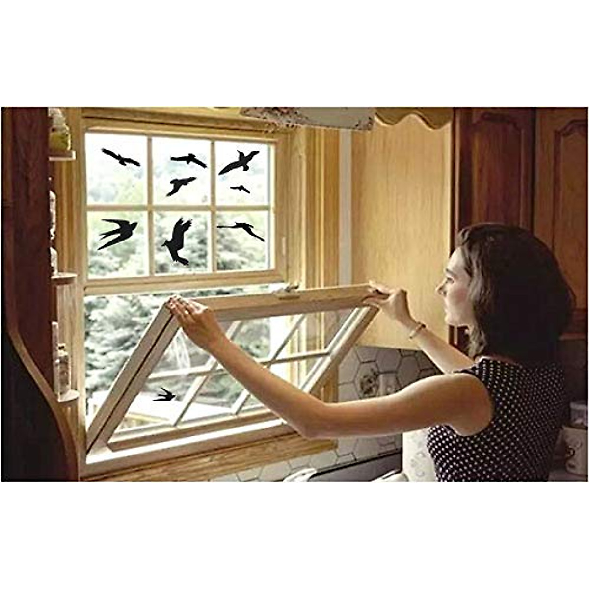 Anti-Collision Window Bird Stickers Glass Door Protection Save Birds Window Decals, 12 Pcs (Combinations)