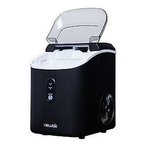 Newair Nugget Countertop Ice Maker Machine | 26 lbs. | Electric Sonic Ice Maker in Matte Black, Self-Cleaning Function, Refillable Water Tank, Perfect Canes Ice for Kitchens, Offices, Home Coffee Bars