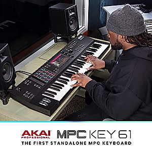 Akai Professional MPC Key 61 - Standalone Music Production Synthesizer Keyboard with Touch Screen, 16 Drum Pads, 20+ Sound Engines, Semi Weighted Keys, black