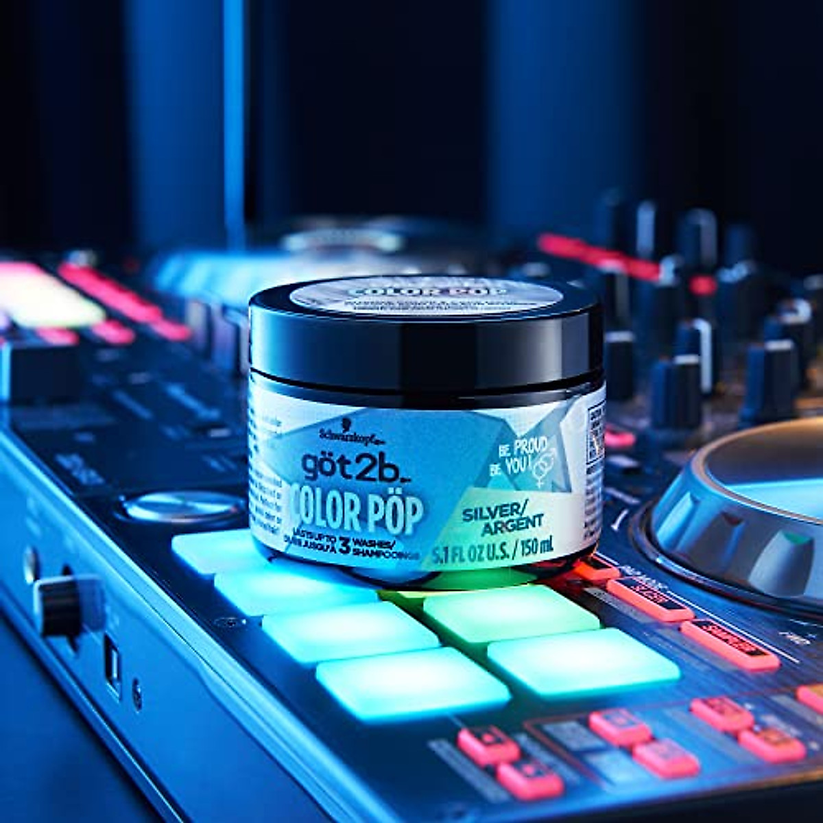 Got2b Color Pop Semi-Permanent Hair Color Mask, Silver, 5.1 oz
