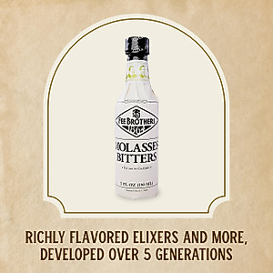 Fee Brothers Molasses Cocktail Bitters - Aromatic Cocktail Mixer & Concentrated Flavoring, Gluten Free, Vegan-Friendly, 5 fl oz