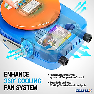 Seamax SUP20Max Double Stage 20PSI Electric Air Pump for Inflatable SUP and Boat, Intelligent Firmware with Built-in Temperature Sensor and Timer