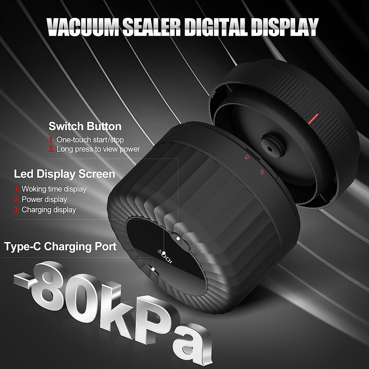 Electric Mason Jar Vacuum Sealer Kit for Mason Jars with Wide and Regular Mouth Canning Jar Lids