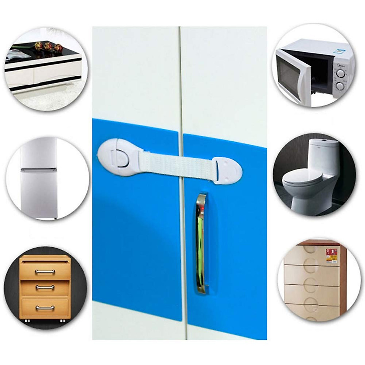 AKOAK 3 Pcs Child Safety Locks, Baby Care Accessories, Used for Refrigerator, Drawer, Door, Seat, etc