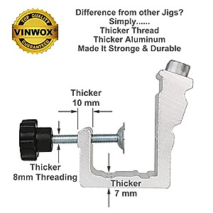 VINWOX 31 PCS Pocket Hole Jig Adjustable Woodworking Tools with Step Drill Bit and Robertson Screws & Bit, bezels for a Portable Unit or Mount to Bench