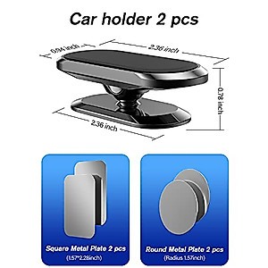 NIYEVN [2 Pack] Magnetic Phone Holder for Car[Upgrade Magnet] Phone Mount for Car,Ultra Magnetic Flex Car Phone Holder, Dashboard Car Mount Fits Samsung iPhone etc All Smartphones (Black)