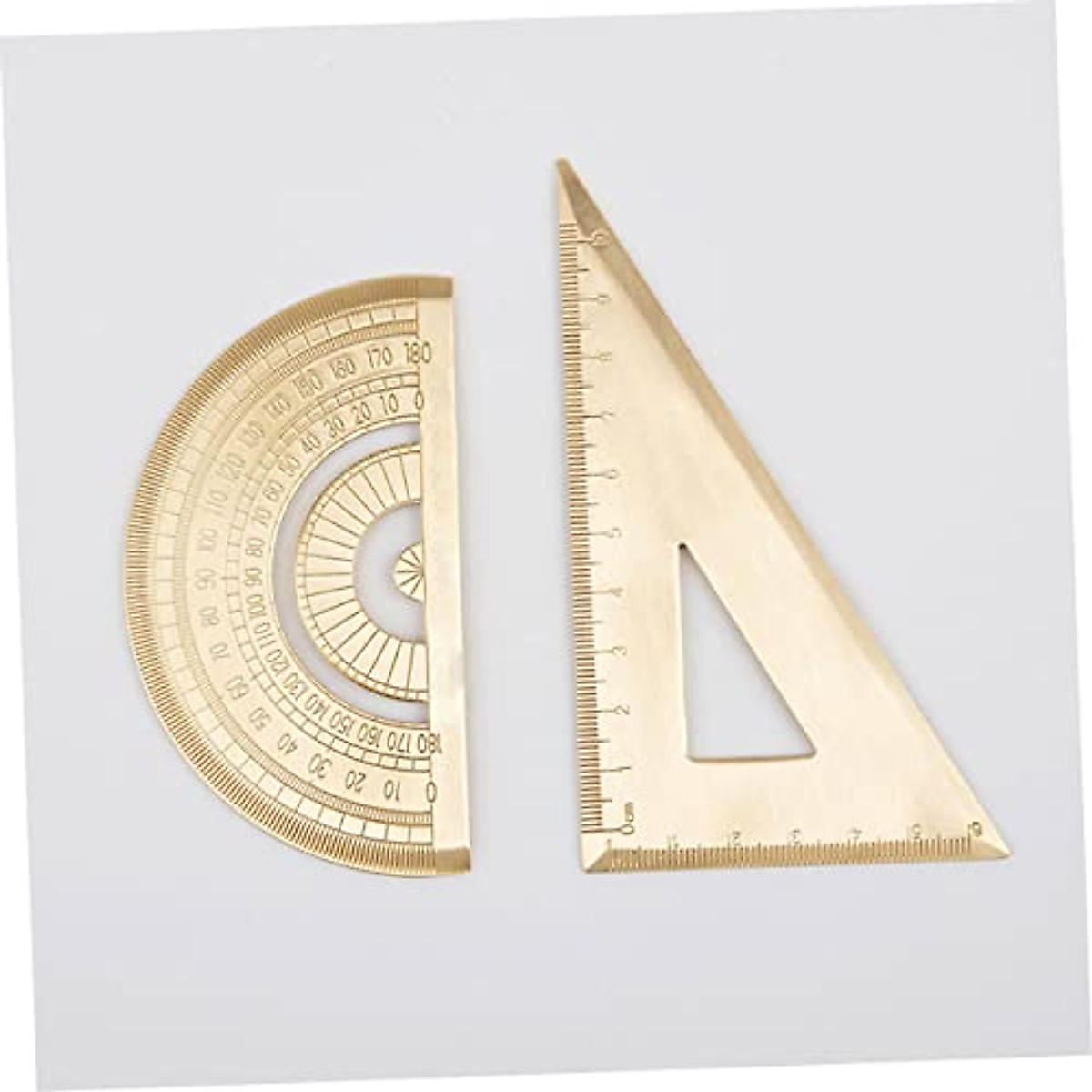 Ciieeo Triangle Ruler Triangular Ruler Stainless Steel Ruler Nordic Style Ruler Metal Protractor Plastic Ruler Clear Math Ruler Triangle Metric Ruler School Supplies with Hole Stationery
