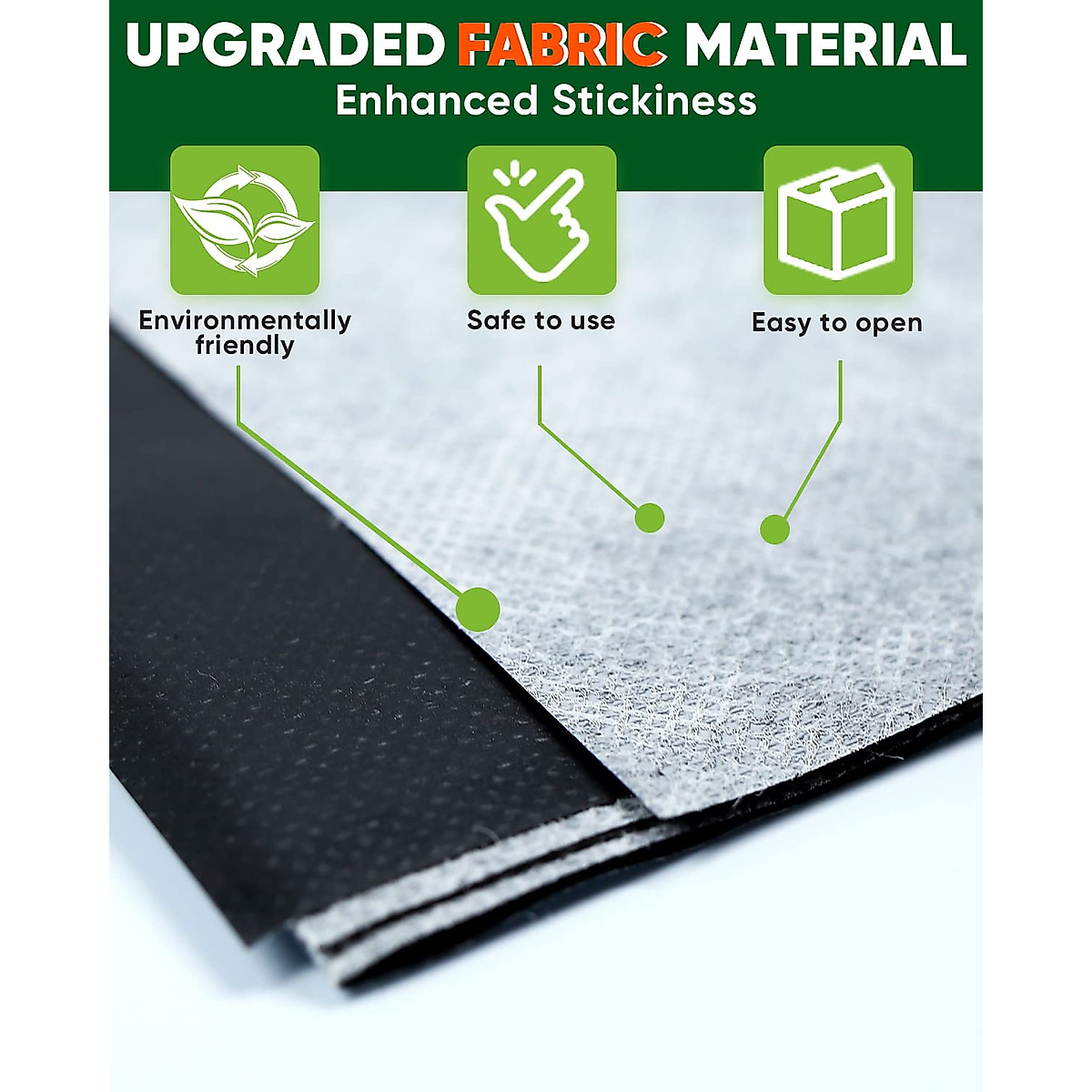 SEEKBIT 3 Pack Rat Sticky Traps XXL, Black Fabric Catching Mouse Glue Trap for Mice and Rats, Enhanced Stickiness Trapping Pads Work for Snakes Spiders Roaches House - 78.74x13.8