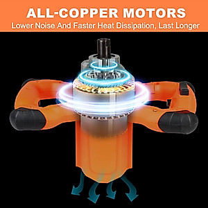 NorthSpoor Electric Handheld Cement Mixer, 2600W Electric Concrete Mixer with 6 Speed,110V Handheld Mud Mixer for Motar,Paint, Grout, Plaster, Thinset