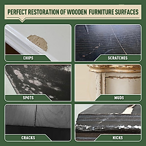 DWIL Wood Touch Up Paint - 1.5 Oz Touch Up Paint Pen for Wood Refinishing, Quick-Dry Wood Paint for Scratches,Chips and Spots on Furniture, Cabinets, Doors, Tables, and Dressers (White)