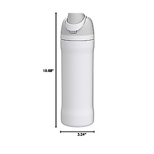 Owala FreeSip Insulated Stainless Steel Water Bottle with Straw for Sports and Travel, BPA-Free, 24-Ounce, Shy Marshmallow