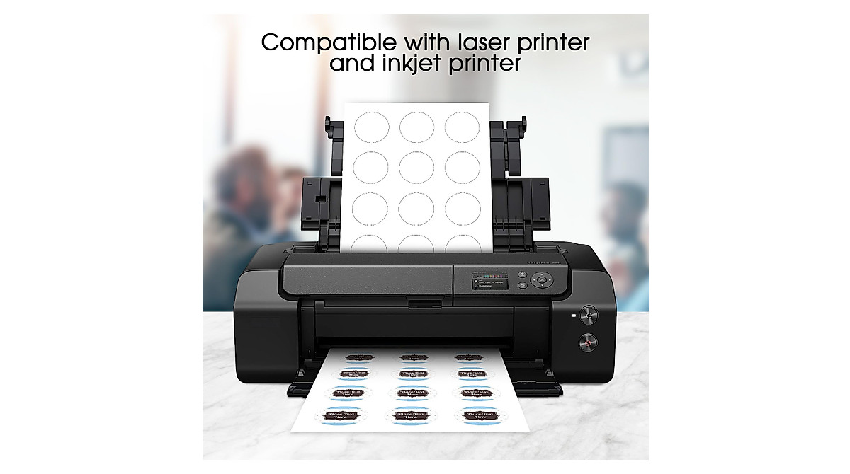 MaxGear 2-inch Round Sticker Labels for Inkjet & Laser Printers