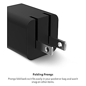 mophie USB C Charger GaN 30W Fast Compact Foldable Charger for MacBook Pro 13, Galaxy S22/S22+/S22 Ultra/S21, Note 20/10, iPhone 14/13/12 Pro, and More - Black