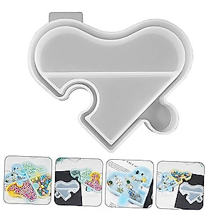 VILLCASE 1pc Box Jewelry Box Mold Silicone Bottle Resin Art Epoxy Resin Ashtray Mold Hand Mold Ring Tray DIY Silicone Mold Heart Epoxy Mold Storage Box Mold Crystal Silica Gel White Dish