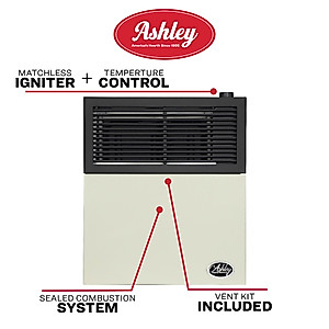 Ashley Hearth DVAG11N 11,000 BTU Direct Vent Natural Gas Heater, Cream