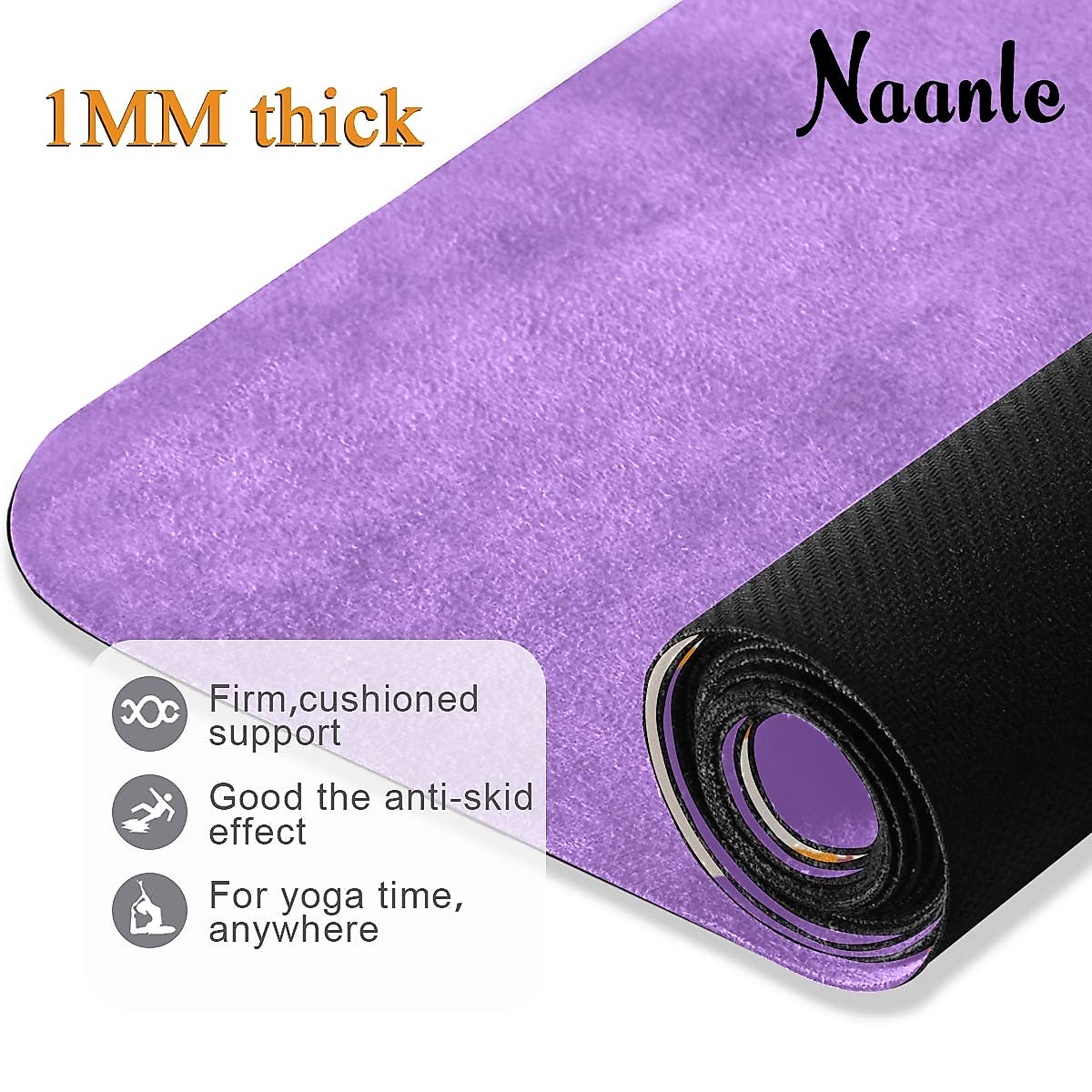 Naanle Yoga Llama Yoga Mat with Carrying Bag Set, Funny Llama Exercise Mat Foldable Non Slip Travel Lightweight Workout Rug for Home Gym Yoga Pilates Stretching Floor Fitness 71x26 Inches