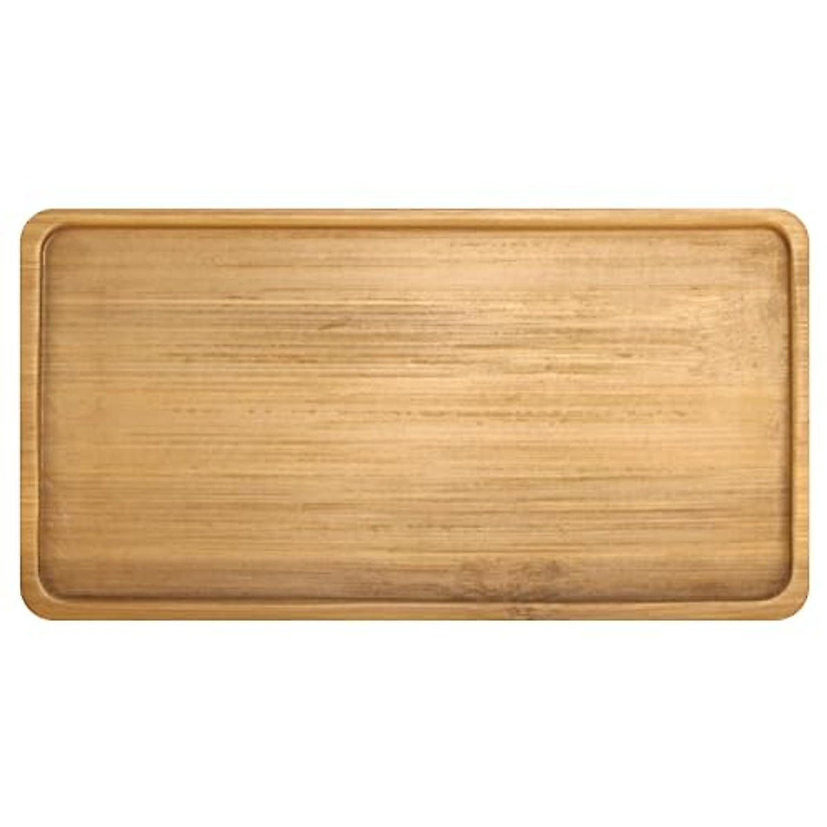 Ceramic Succulent Pots - 1 Pot - Short Rectangle - with Bamboo Tray - White - 6.3"