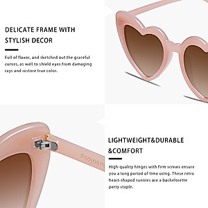 VANLINKER Heart Sunglasses Womens Retro Love Shaped Sunglasses for Party VL9604
