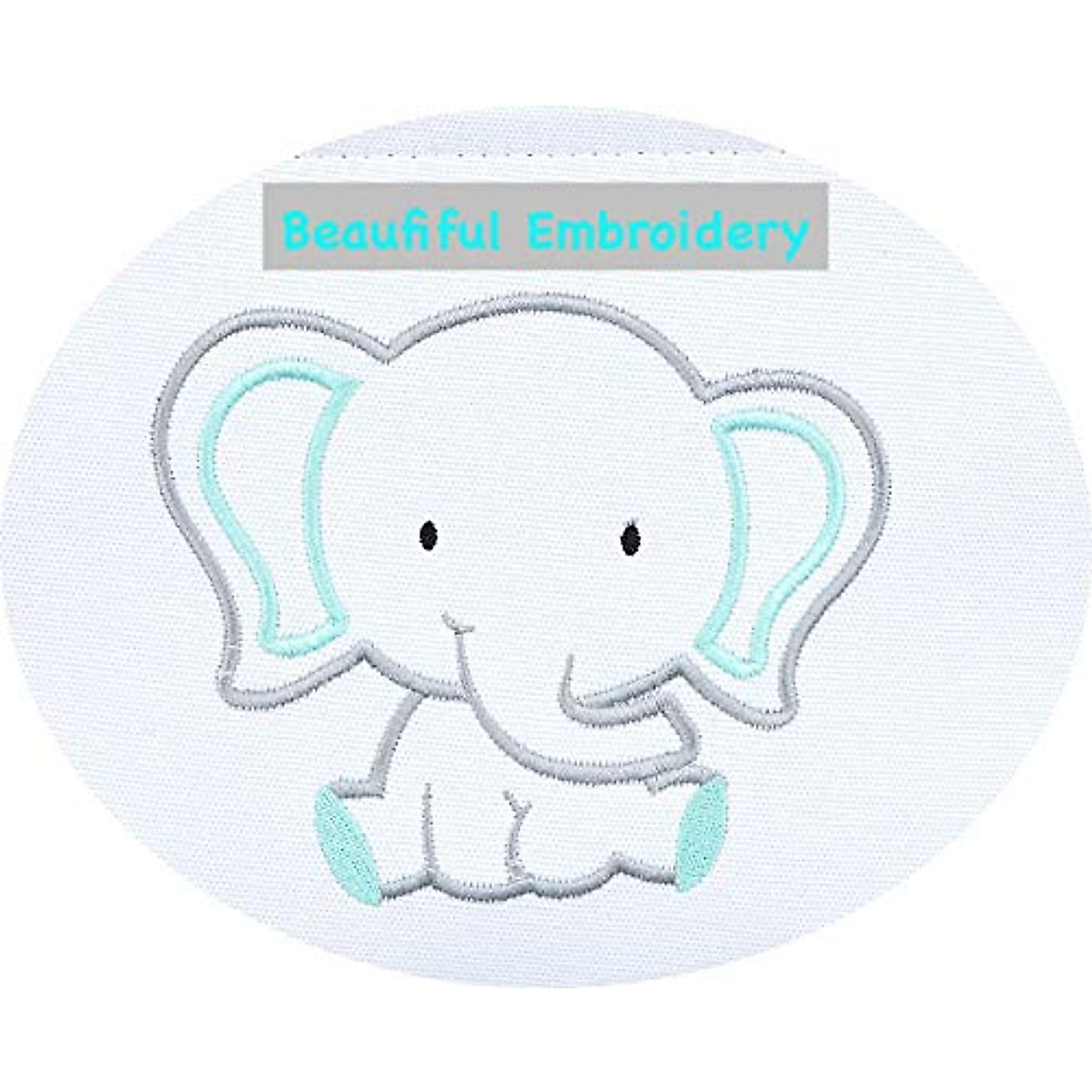 APPLE PIE ORDER Storage Basket with Embroidery, Foldable Animal Toy Storage Bins/Cube/Box/Organizer for Kids, Boys and Girls Room, Baby & Nursery. (Elephant)