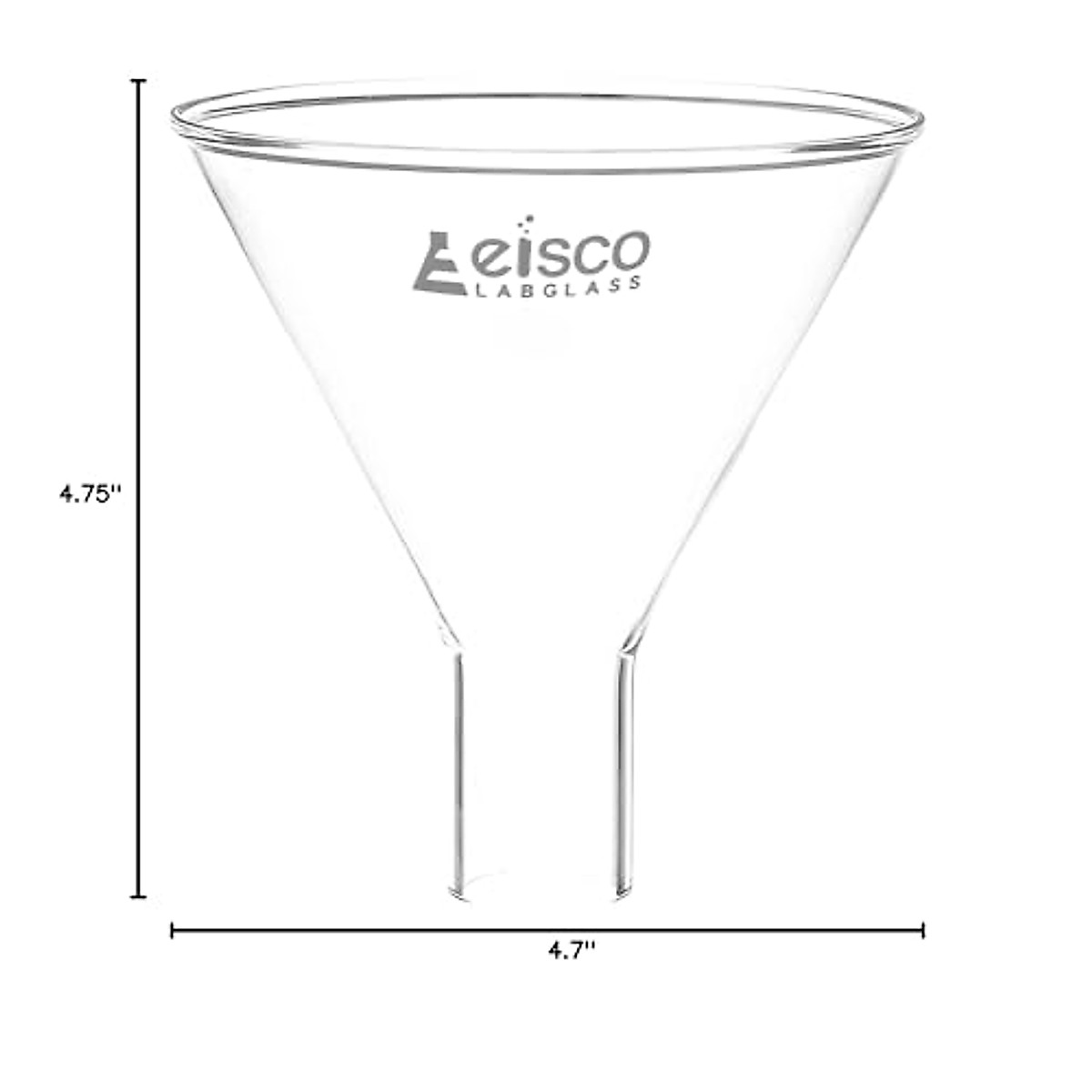 EISCO Powder Funnel, 120mm - 60º Angle - Plain Stem, 24mm - Borosilicate Glass