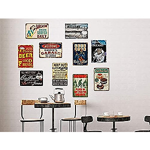 J.DXHYA Tin Poster Metal Sign Ohana Means Family Beige 7.8x11.8 Inch Wall Plaque Retro Vintage Signs