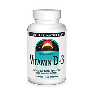 Source Naturals Vitamin D-3, Bioactive form for Bone & Immune Health*, 2000 IU - 200 Capsules