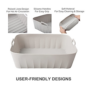 Mirenlife 2Pcs Air Fryer Silicone Liners, Square Silicone Air Fryer Liners, Reusable 8 Inch Silicone Air Fryer Basket, Easy Cleaning Air fryer Silicone Pot for 4 to 7 QT Air Fryer