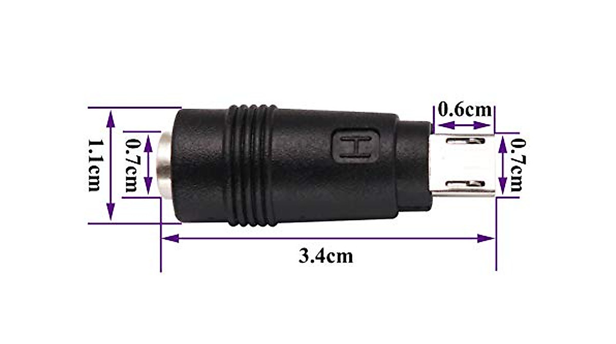 AAOTOKK Micro DC Power Adapter 2-Pack for Micro USB Charging