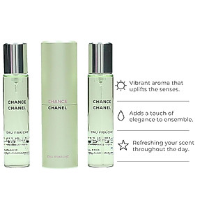 Chanel Chance Eau Fraiche Eau De Toilette Purse Spray for Women 3 X 0.7, 2.1 Fl Oz