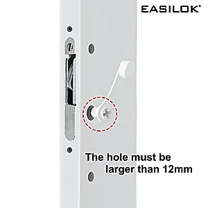 EASILOK Sliding Glass Door Lock, Patio Door Handle Set with Key Cylinder & Mortise Lock Patio Door Lock Replacement Convertible Fits Door Thickness from 1-1/2" to 2-4/25",3-15/16''Screw Hole Spacing