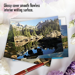 The Best Card Company - Box of 10 All Occasion Cards Blank (4 x 5.12 Inch) - Scenic Landscape Cards Assorted - Reflections M1728BN