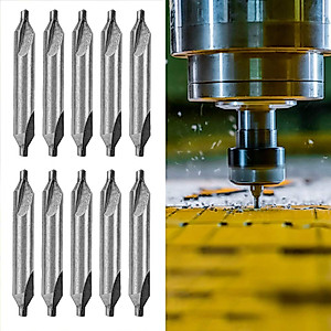 10Pcs Center Drill Bit Set, 2.5mm Countersink Lathe Bit High Speed Steel 4341 Straight Shank Drilling Tools
