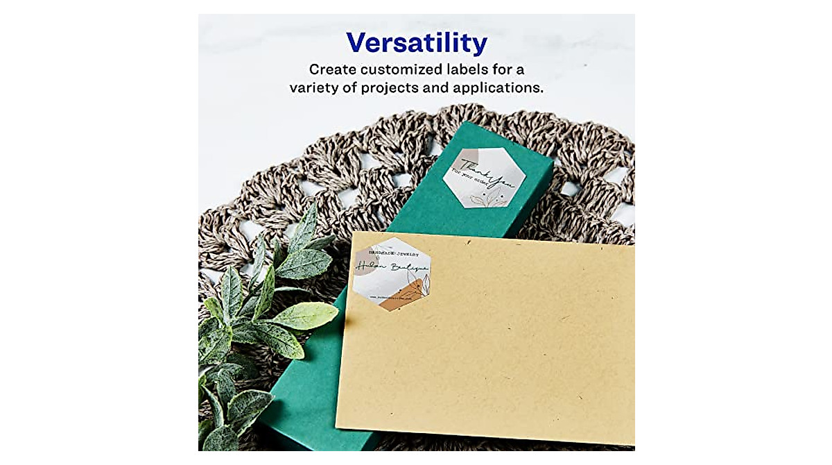 Avery Glossy White Hexagon Labels - Durable & Print-to-the-Edge