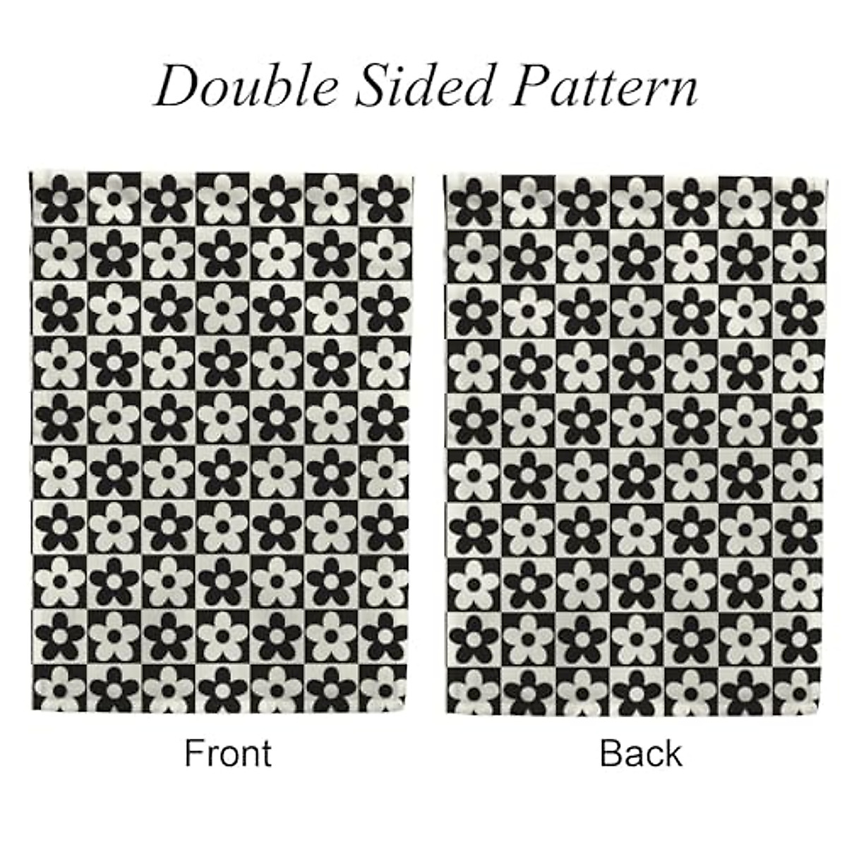 Garden Flag Yard Sign Hippie Cute Floral Tiles Greeting Sign Durable Vertical Double-Sided Banner Outdoor Decoration Farmhouse Lawn Yard Thick Fabric 12x18in