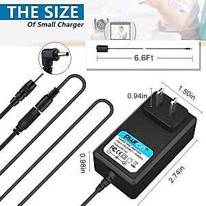 PwrON 6.6ft 6V AC DC Adapter Fits for Motorola MBP18 MBP-18 MBP41 MBP41PU MBP43PU MBP43 MBP26 MBP26PU MBP34 MBP33 MBP33PU MBP36 Video Baby Monitor & Camera Power Supply Cord (Parent & Baby Unit)